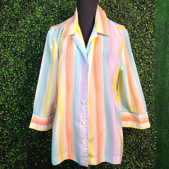 Blair | Tops | Pastel Striped Blouse | Poshmark